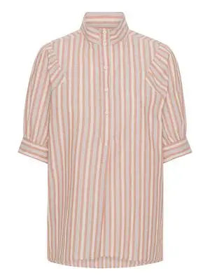 GROBUND Striped Organic Cotton Shirt - Red