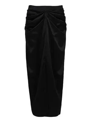 THE SUMMER EDIT Arielle Silk Midaxi Skirt - Black