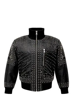ZASTASTUDIO Studded Upcycled Leather Jacket - Black