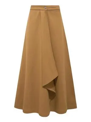 CÓTIER DENIM Shoreline A-line Wrap Skirt - Brown