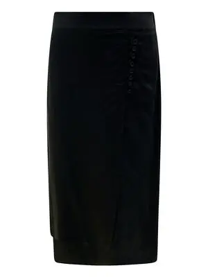 Haris Cotton Wrap Skirt - Black