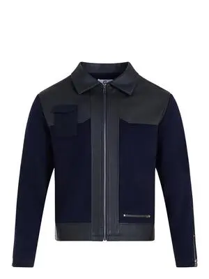 THE GT ATELIER Herringbone Pocket-style Jacket - Blue/black