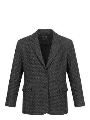 VIRAGO Kali Distressed Denim Blazer With Lining - Black