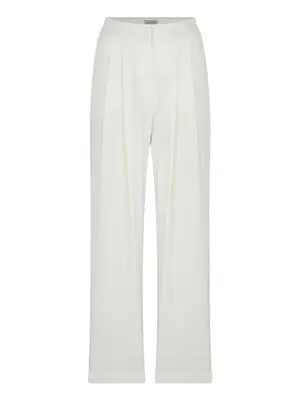 NAZLI CEREN Tina Crepe Trousers - White