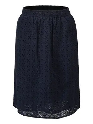SMART AND JOY Eyelet Cotton Lace Skirt - Blue