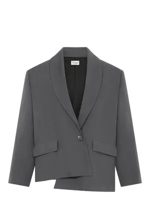 THISISU COLLECTION Arya Asymmetric Hem Jacket - Grey
