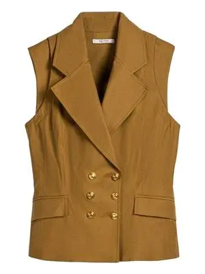 NOCTURNE Tailored Double-breasted Vest - Brown