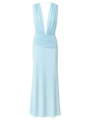 NAZLI CEREN Vivienne Long Jersey Dress - Blue