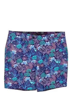 LORDS OF HARLECH Printed Flat Front Shorts - Purple/green/blue