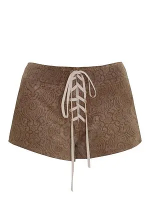 PALOMA LIRA Engraved Leather Shorts