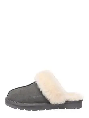 EVERAU AUSTRALIA Raven Suede And Sheepskin Slippers - Grey