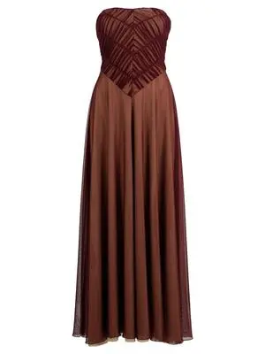 BY NOA RAWITZ The Muse Stretch Strapless Maxi Dress - Red/brown
