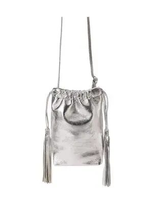 JUAN-JO Leather Evening Pouch - Silver