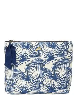 FENELLA SMITH Mila Palm Print Washbag - Blue/white