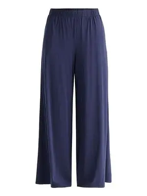 PAISIE Wide Leg Lyocell Jersey Trousers Blue