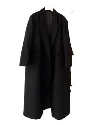 WJY STUDIO LONDON Long Oversized Wool Coat - Black