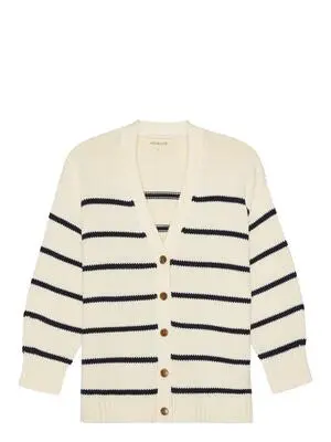 ELLSWORTH + IVEY Elizabeth Knit Striped Cardigan - White