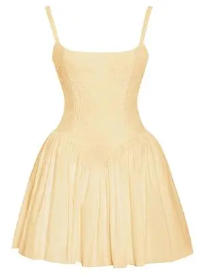 MISS CIRCLE NEW YORK Kadi Cotton Corset Mini Dress - Yellow