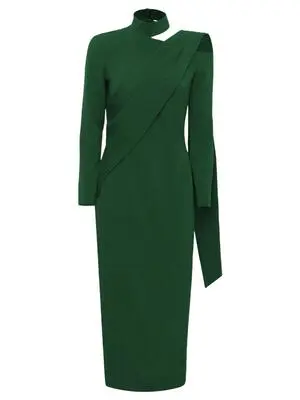 JULIA ALLERT Open Shoulder Midi Dress - Green