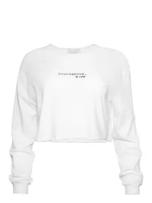 ADIBA Long Sleeve Cropped Top - White