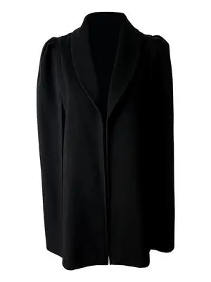NINA NIEVES Wool Cashmere Short Cape - Black