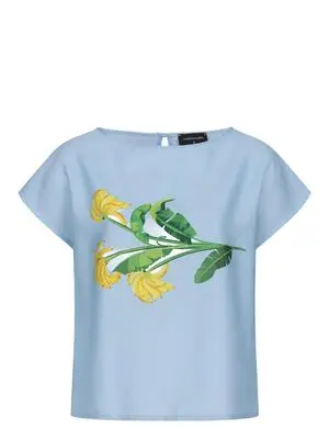 MARIANNA DÉRI Banana Print Boxy Top - Blue/yellow