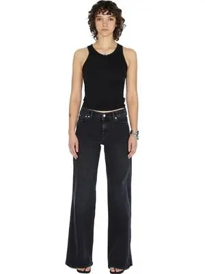 DR. DENIM Zila Mid Wide Leg Jeans - Black