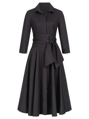 MARIANNA DÉRI Shirtdress With Tie Belt - Black