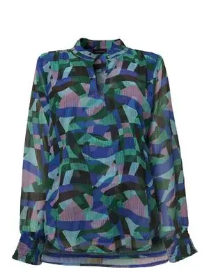 JAMES LAKELAND Abstract Print Blouse - Blue