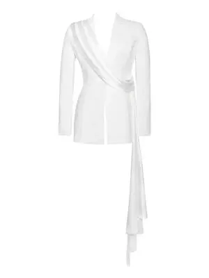 MISS CIRCLE NEW YORK Draped Blazer Jacket - White