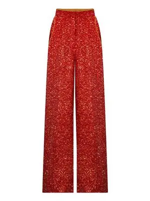 ELSAVA Riva Sequin Trouser - Red