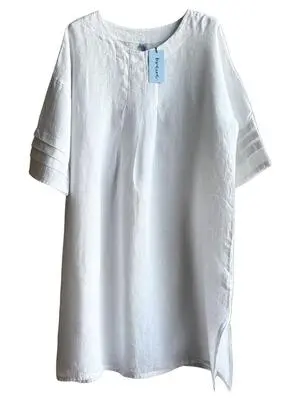 REUNION HOME Vera Linen Dress - White