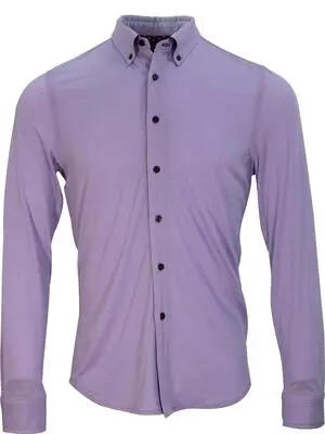 LORDS OF HARLECH Men's Purple Shawn Merino Shirt In Lavender