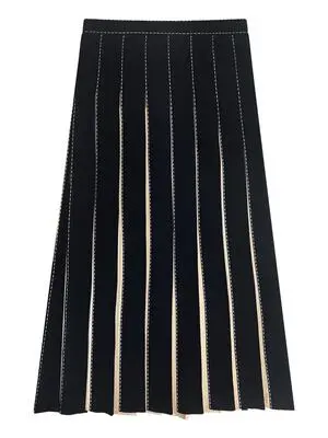 ROCH PEREL Knitted Pleated Skirt - Black