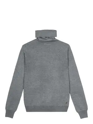 BEL CASHMERE Fine Knit High Neck Sweater - Grey
