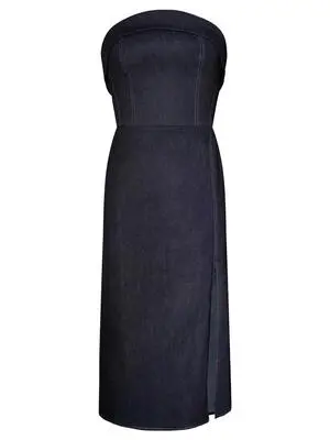 KATHY C VANG Callie Denim Midi Dress - Blue