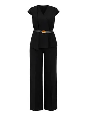 NUVV COLLECTION Blouse & Palazzo Trouser Set - Black