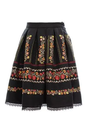 IZABELA MANDOIU Woven Short Skirt - Black