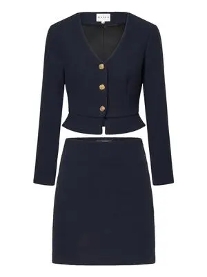 GAÂLA Milana Cotton Tweed Two-piece Set - Blue
