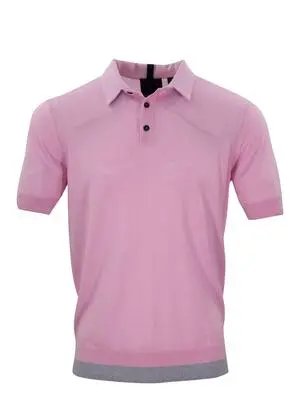LORDS OF HARLECH Pink / Grey Pilgrim Pink Polo - Pink/grey
