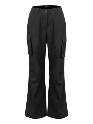 SMART AND JOY Drawstring Ankle Cargo Trousers - Black