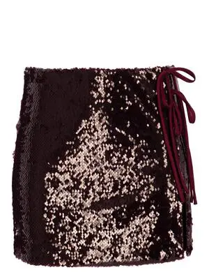 HERFETCH Mini Sequin Skirt - Red