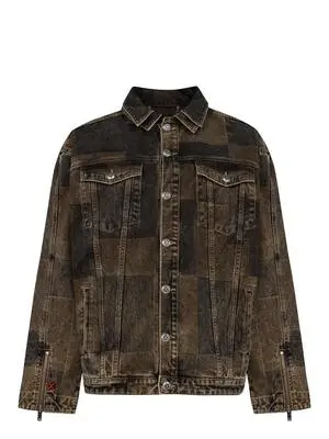 PCFG Colorblocked Denim Jacket - Black/brown