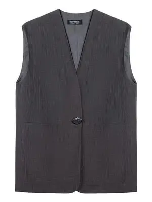 NOCTURNE Tailored V-neck Vest - Grey