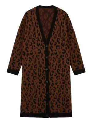 LITTLE LIES Leopard Print Knit Cardigan