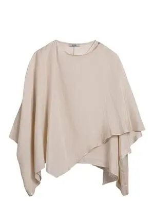 NOCTURNE Fluid Cape Blouse - White