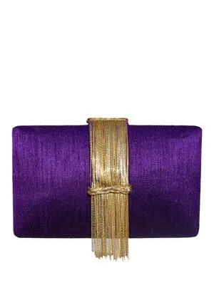 SIMITRI Fringe Clutch - Gold/purple