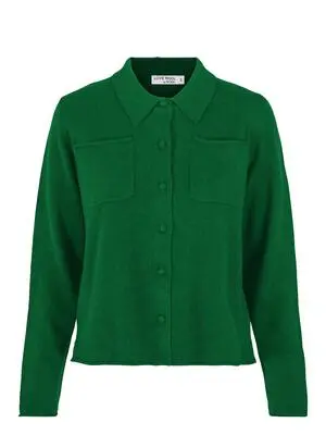 TIRILLM Nadine Cardigan With Collar And Pockets - Green