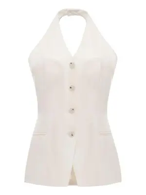 HER CIPHER Chelsea Halter Vest - White