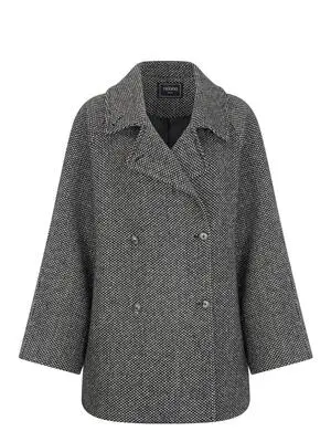 TRIONA Sarah Pea Coat - Black/grey
